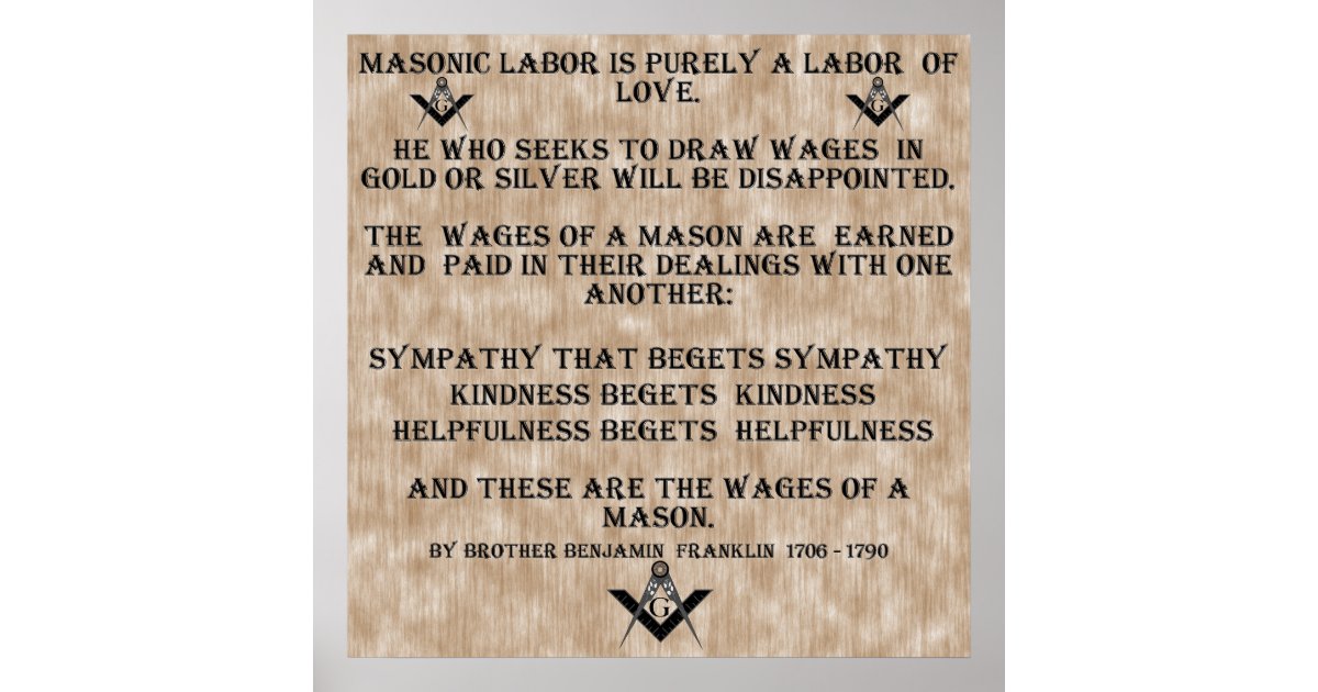 Masonic Labor Poster | Zazzle