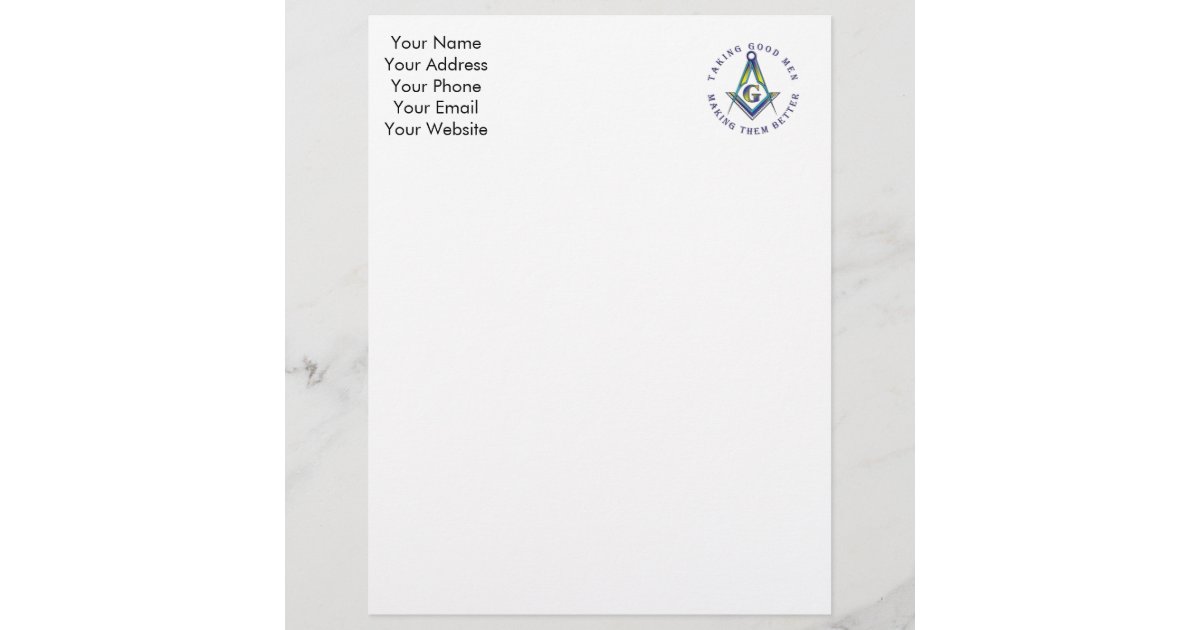 Masonic Letterheads Letterhead | Zazzle