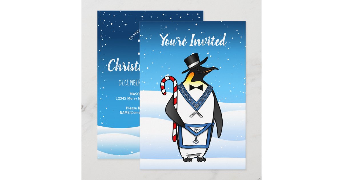 Masonic Lodge Christmas Party Invitations | Zazzle