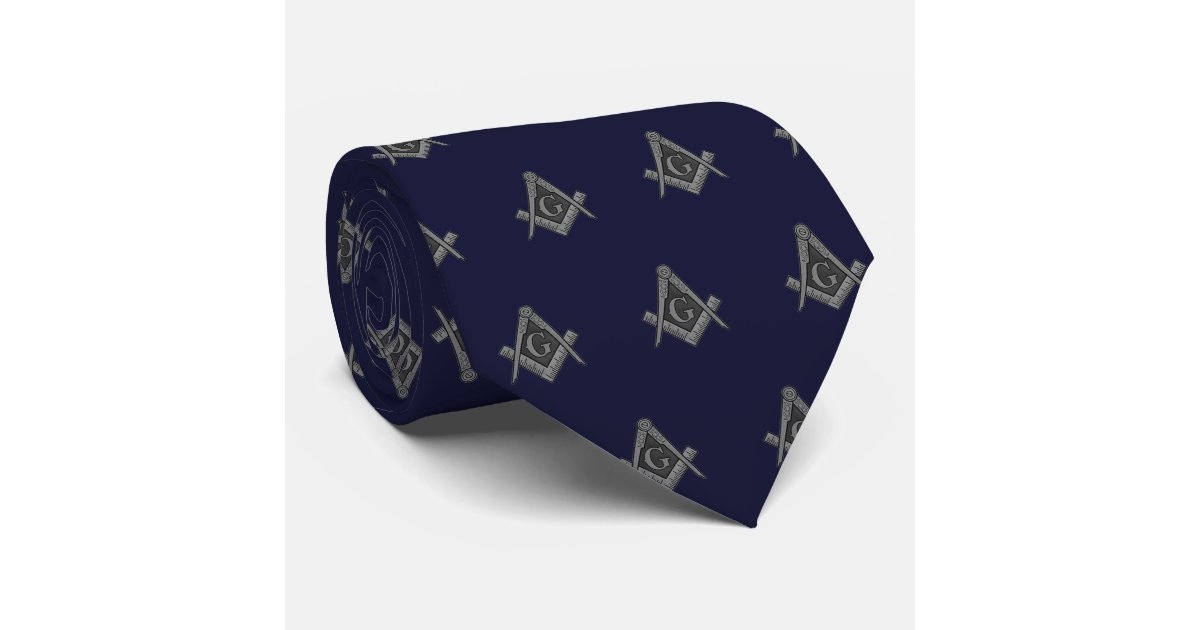 Masonic Masonry Blue Freemason Pattern Neck Tie | Zazzle
