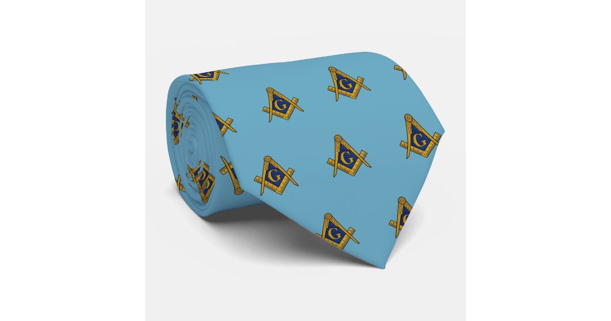 Masonic Masonry Freemason Blue Pattern Neck Tie | Zazzle