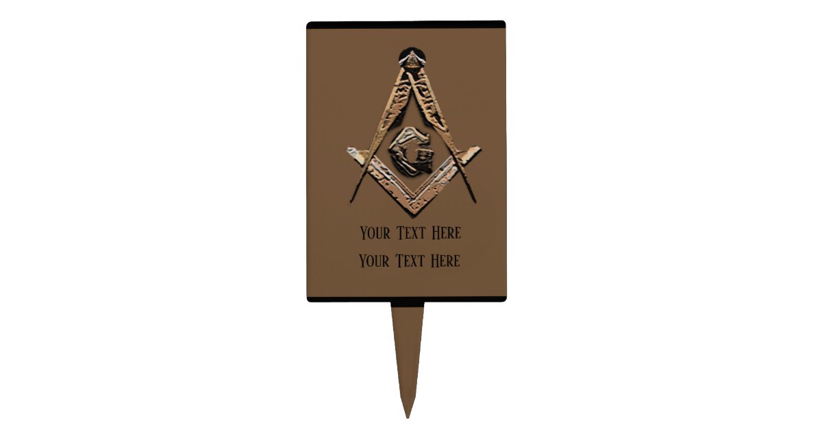 Masonic Minds (Golden) Cake Topper | Zazzle