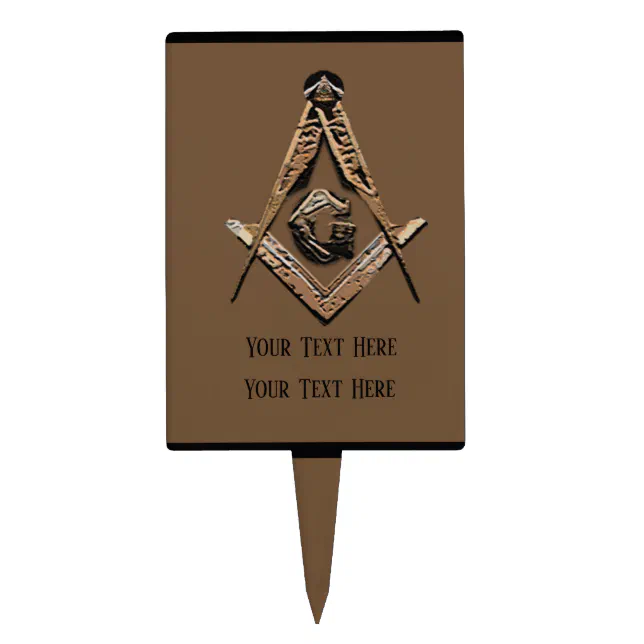 Masonic Minds (Golden) Cake Topper | Zazzle