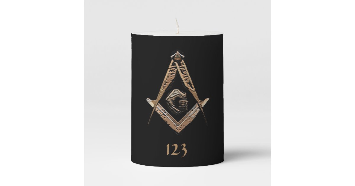 Masonic Minds (Golden) Pillar Candle | Zazzle