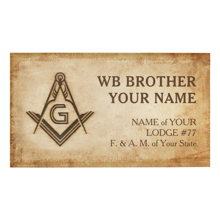 Masonic Name Badges | Old Rustic Parchment | Zazzle