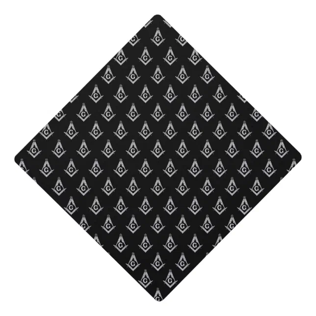 Masonic Pattern (Black) Graduation Cap Topper | Zazzle