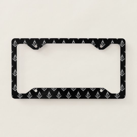 Masonic Pattern (Black) License Plate Frame | Zazzle.com