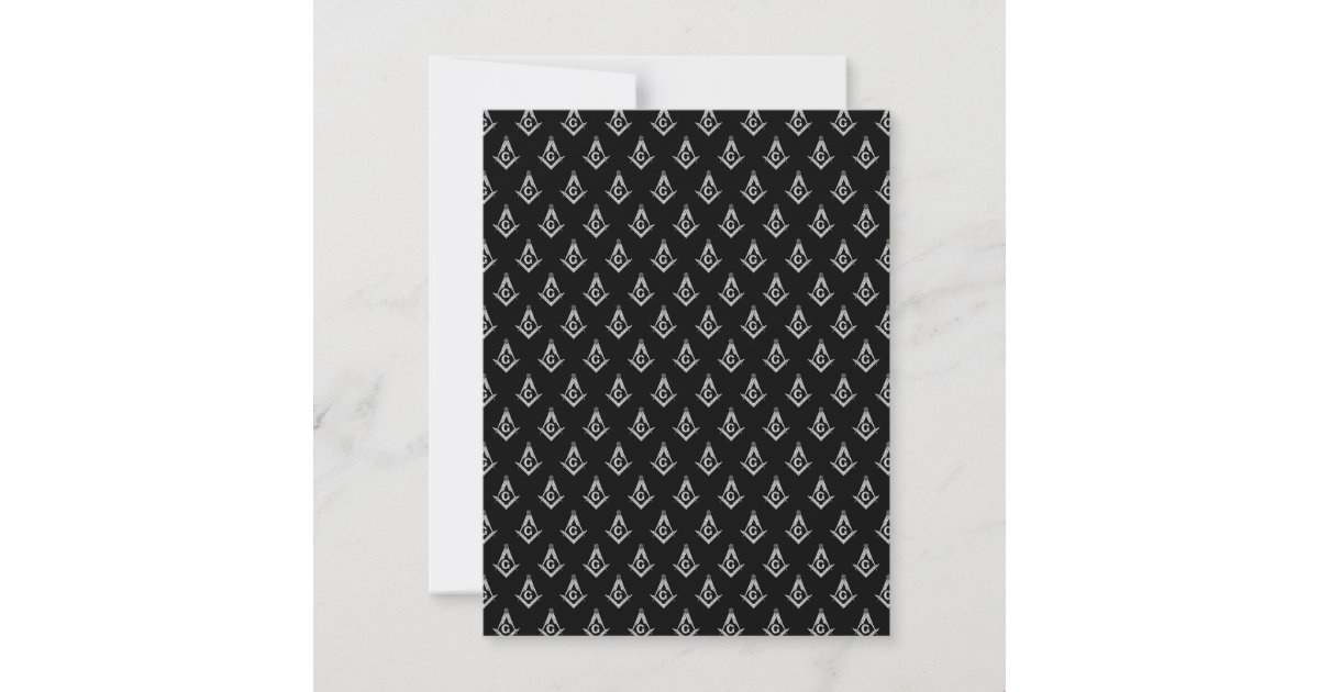 Masonic Pattern (Black) Thank You Card | Zazzle