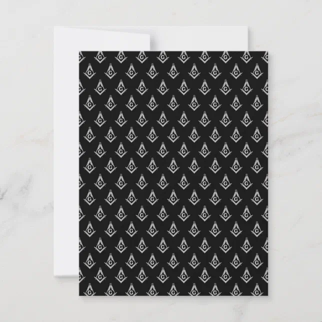 Masonic Pattern (Black) Thank You Card | Zazzle