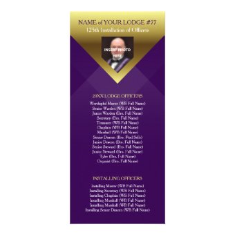 Masonic Rack Card Template | Purple & Gold | Zazzle