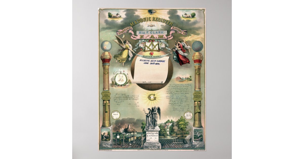 Masonic Register 1876 Poster | Zazzle