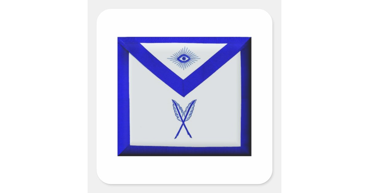 Masonic Secretary Apron Square Sticker | Zazzle
