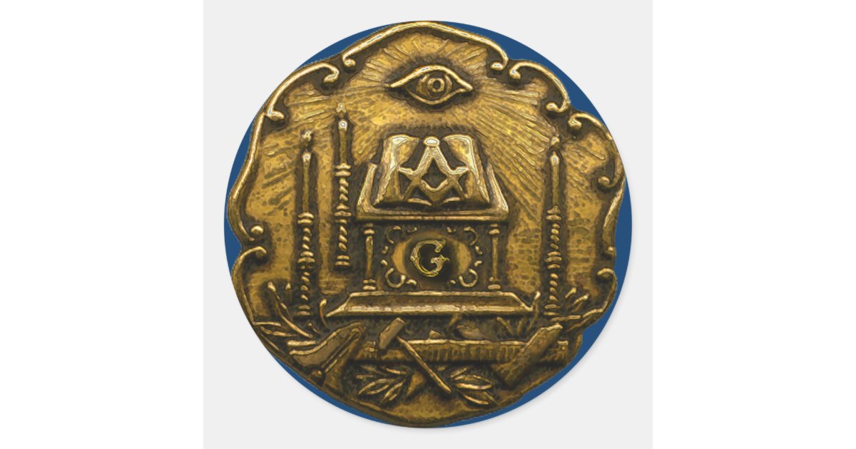 Masonic small ink classic round sticker | Zazzle