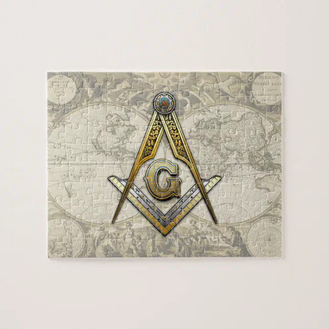 Masonic Square and Compasses Jigsaw Puzzle | Zazzle