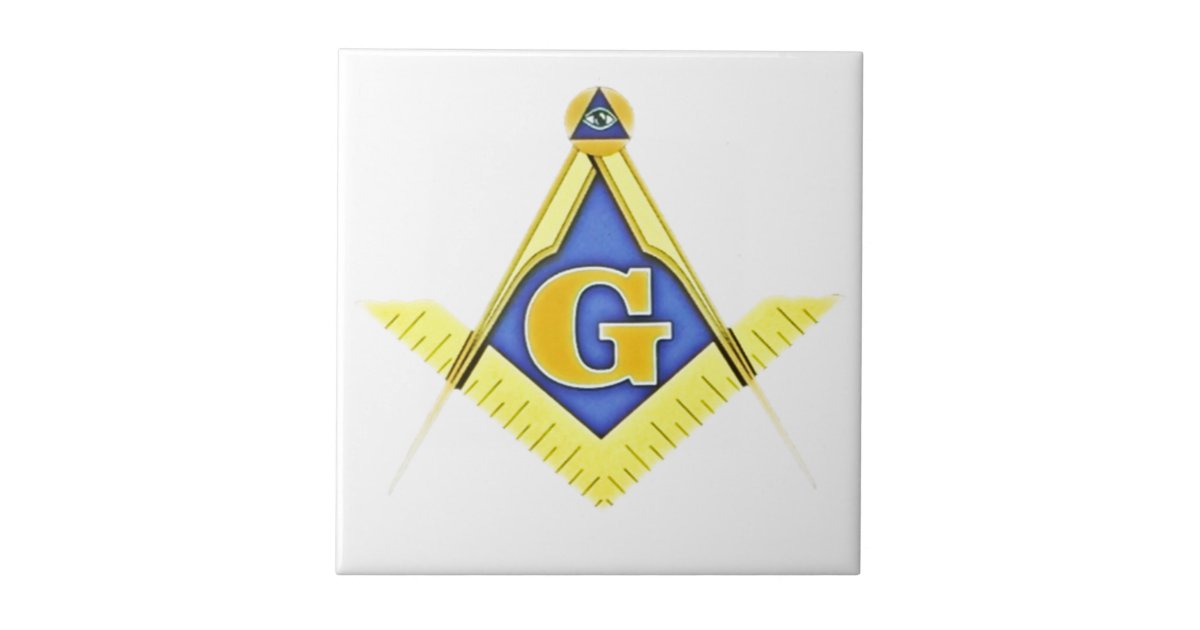 Masonic symbol ceramic tile | Zazzle