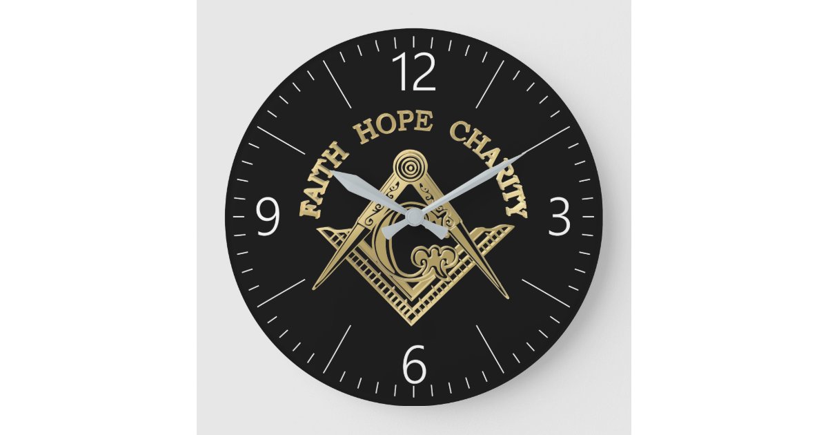 Masonic symbol large clock | Zazzle