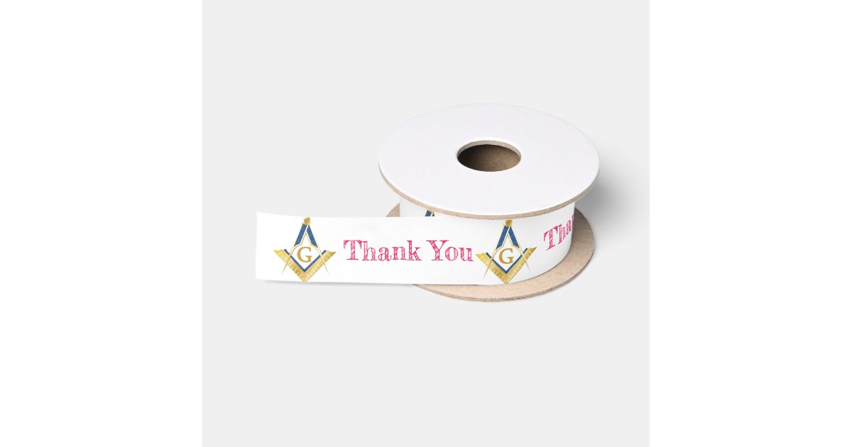 Masonic Thank You Satin Ribbons | Zazzle
