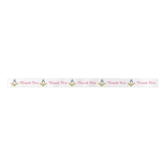 Masonic Thank You Satin Ribbons | Zazzle