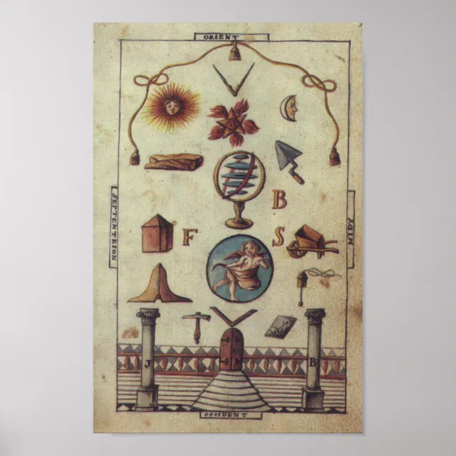 Masonic Tracing Board - Entered Apprentice 4 Poster | Zazzle