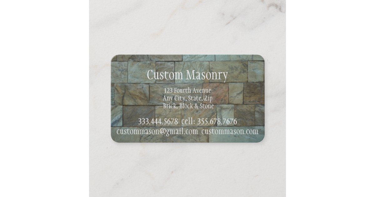 Masonry Brick, Block Custom Business Business Card | Zazzle