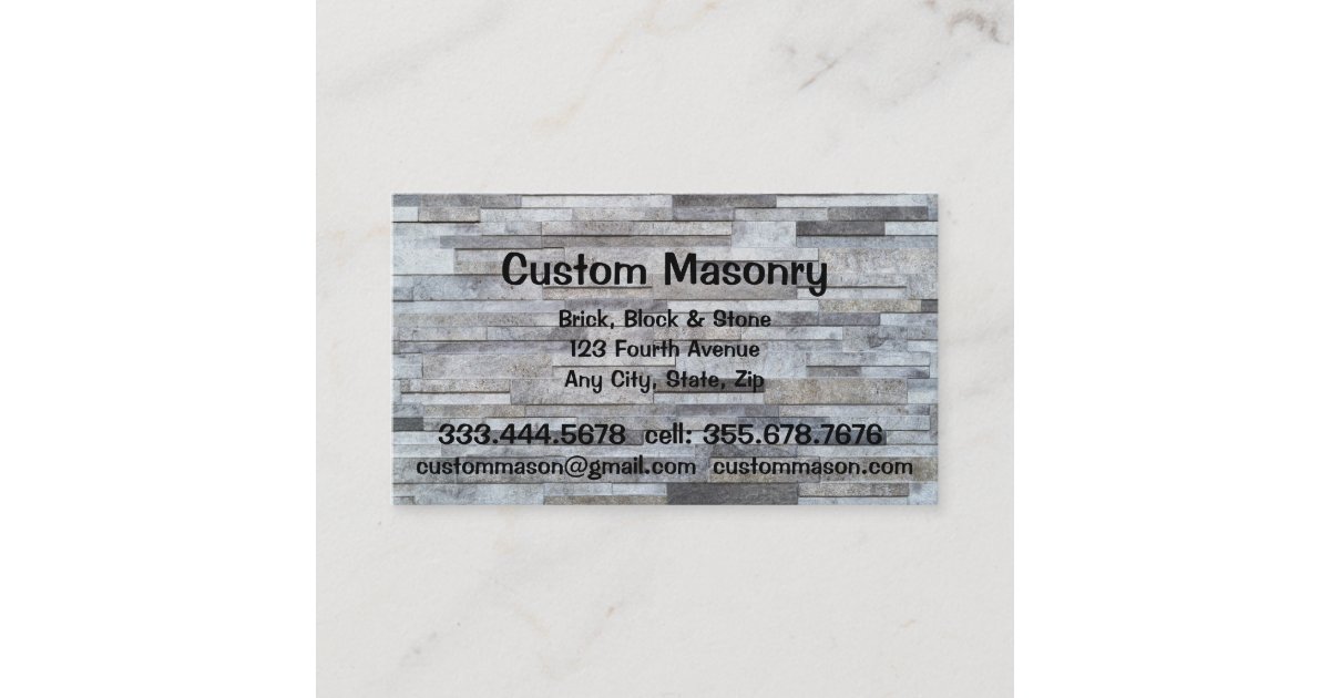 Masonry Brick, Block Stone Custom Business Card | Zazzle