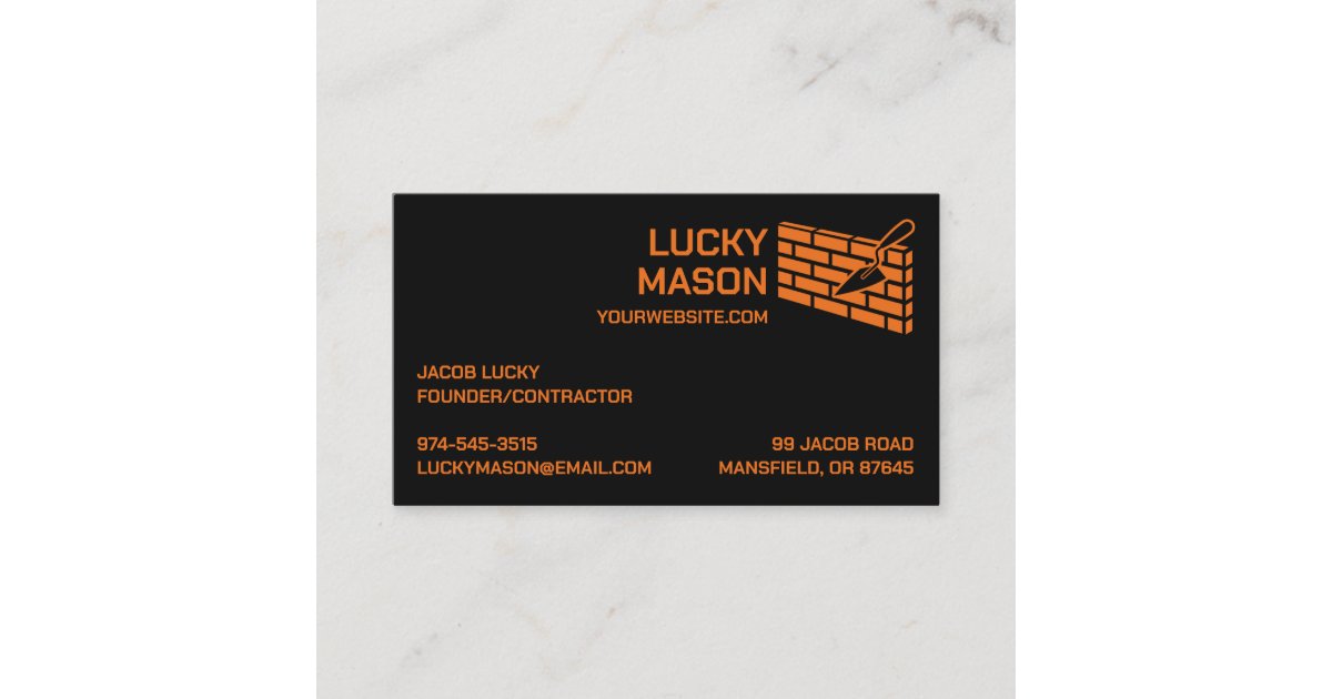 Masonry Brick Business Card | Zazzle