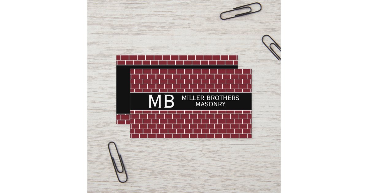 Masonry Bricklayer Bricks Template Minimalist Busi Business Card | Zazzle