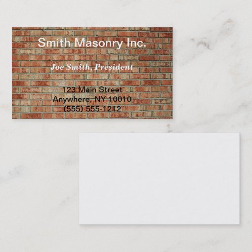 Masonry Business Card | Zazzle