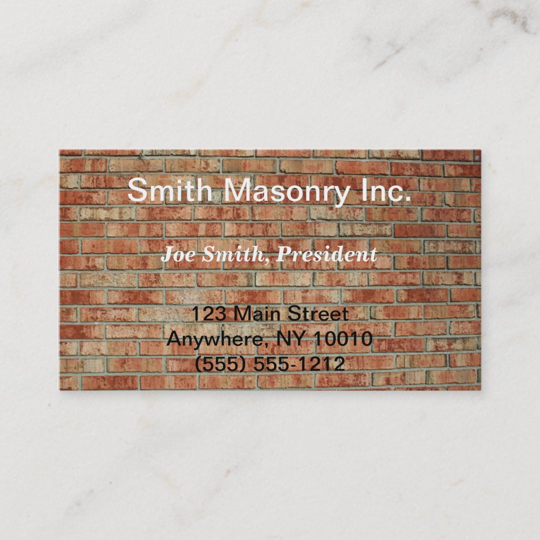 Masonry Business Card | Zazzle