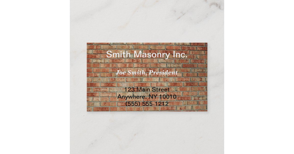 Masonry Business Card | Zazzle