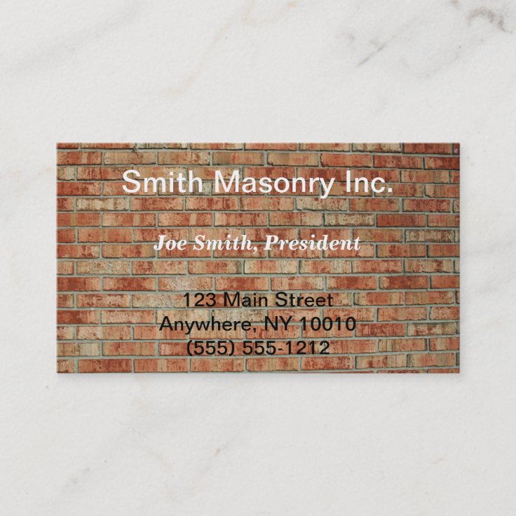 Masonry Business Card | Zazzle