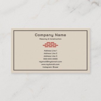 Masonry Business Card | Zazzle