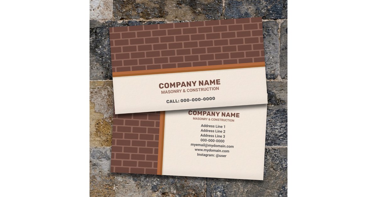 Masonry & Construction Business Card | Zazzle