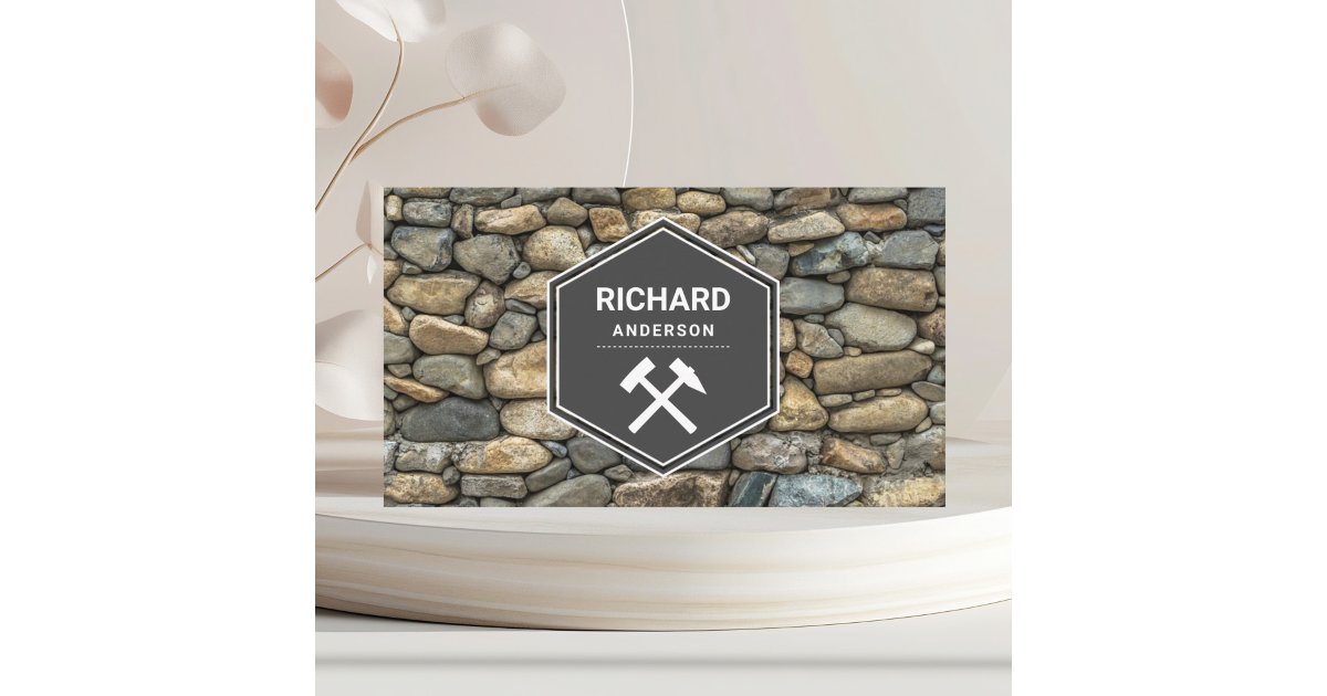 Masonry Construction Stone Wall Stoneworks Business Card | Zazzle