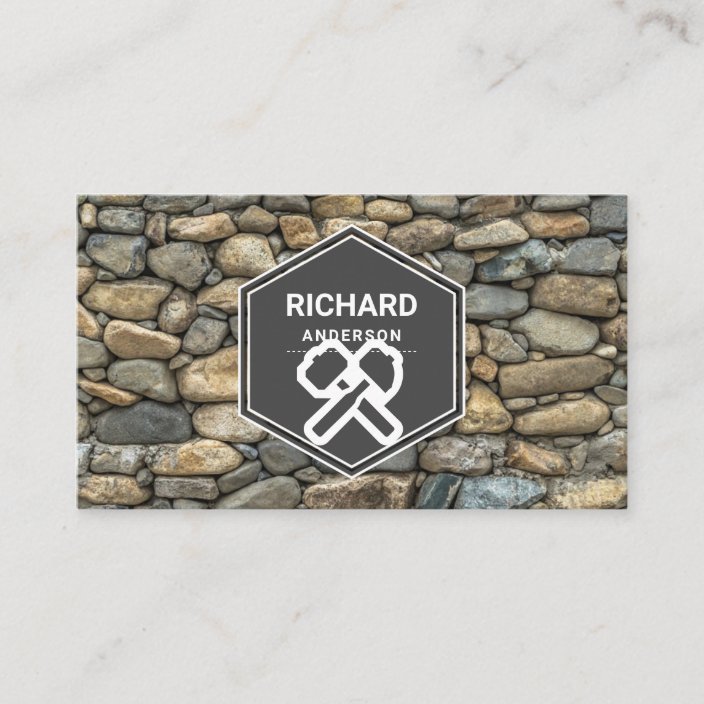 Masonry Construction Stone Wall Stoneworks Business Card | Zazzle.com