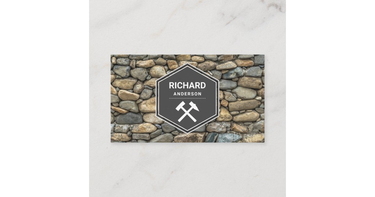 Masonry Construction Stone Wall Stoneworks Business Card | Zazzle