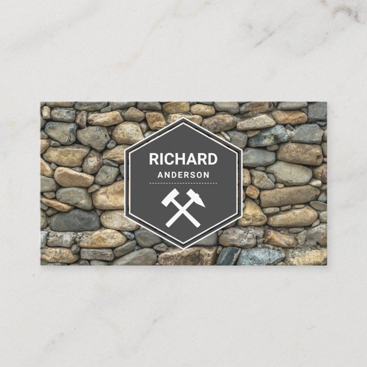 Masonry Construction Stone Wall Stoneworks Business Card | Zazzle