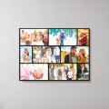 Masonry Style Family Photo Collage Black Canvas Print | Zazzle