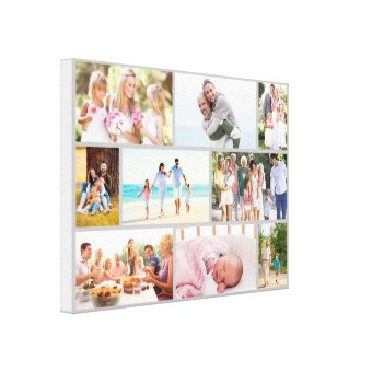 Masonry Style Family Photo Collage Grey Canvas Print | Zazzle