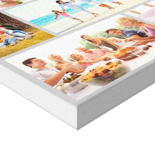 Masonry Style Family Photo Collage Grey Canvas Print | Zazzle