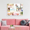 Masonry Style Family Photo Collage Grey Canvas Print | Zazzle
