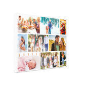 Masonry Style Family Photo Collage White Canvas Print | Zazzle