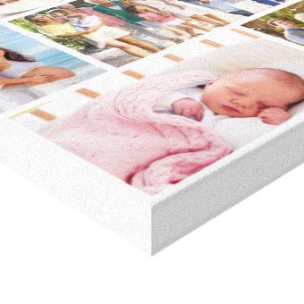 Masonry Style Family Photo Collage White Canvas Print | Zazzle