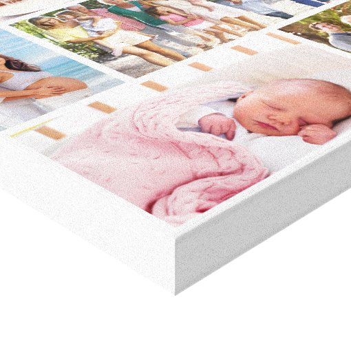 Masonry Style Family Photo Collage White Canvas Print | Zazzle
