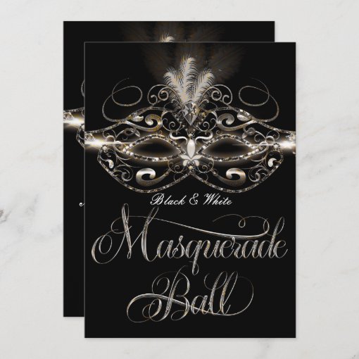 MASQUERADE BALL Elegant Party Invitations | Zazzle