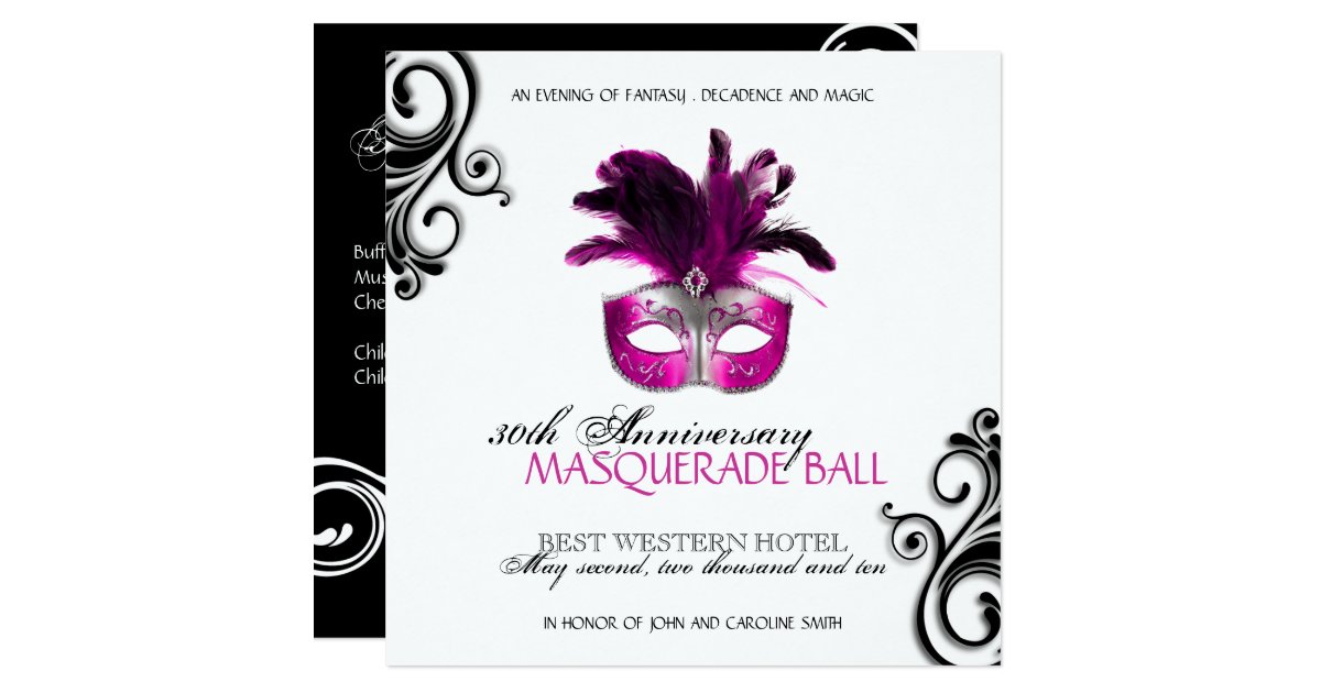 Masquerade Ball Invitation Sample