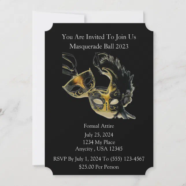 Masquerade Ball Invitation | Zazzle