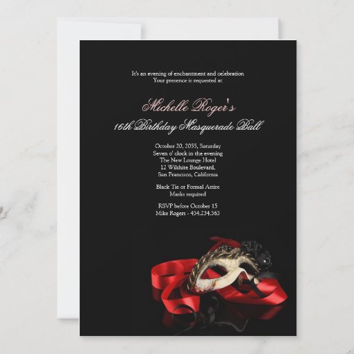 Masquerade Ball Invitation | Zazzle