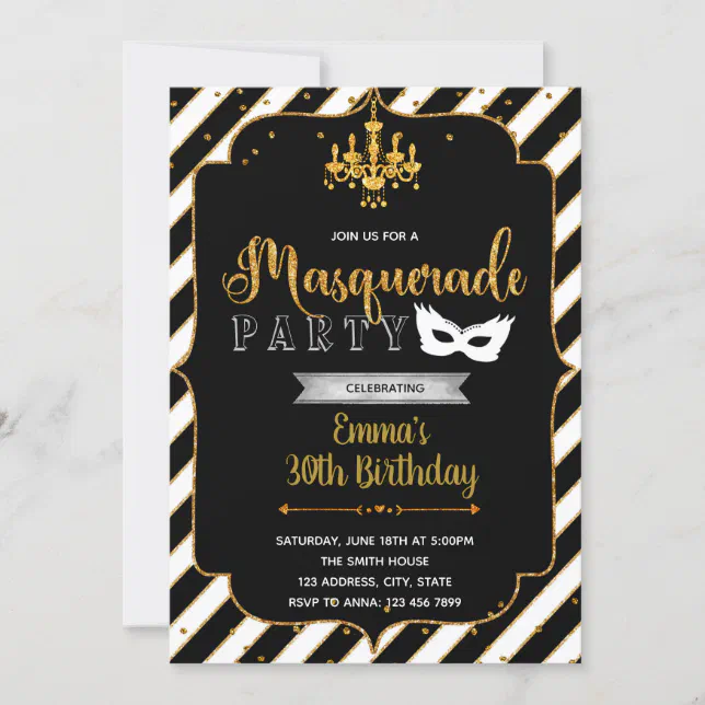 masquerade ball party invitation | Zazzle