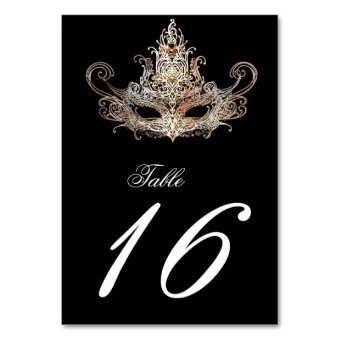 Masquerade Ball Table Number | Zazzle